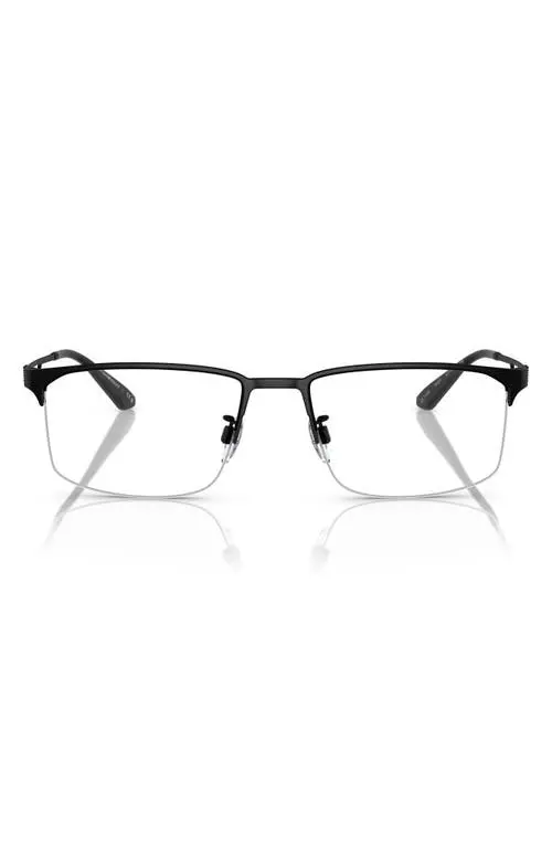 Emporio Armani 55mm Pillow Optical Glasses - Matte Black/demo Lens