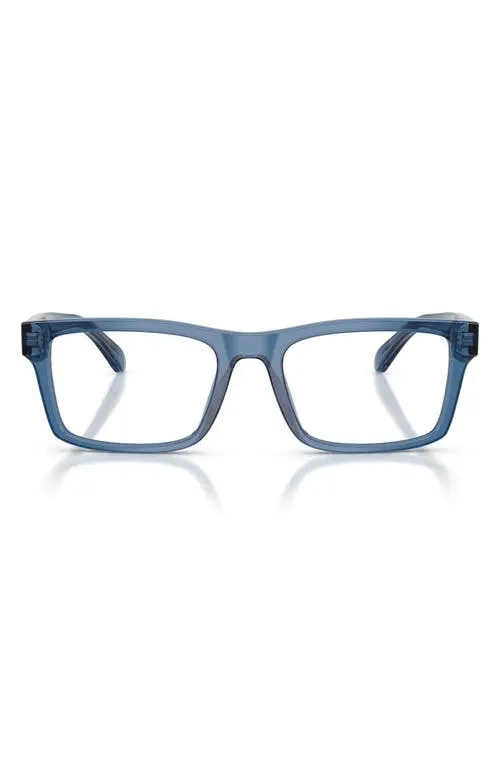 Emporio Armani 54mm Rectangle Eyeglasses - Shiny Blue/demo Lens