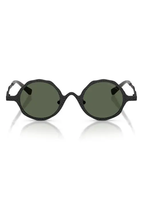 Emporio Armani 41mm Round Frame Sunglasses - Matte Black/dark Green