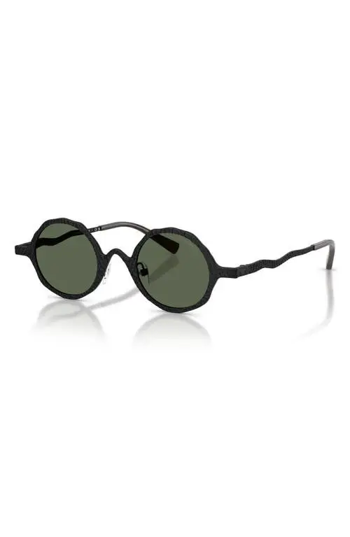 Emporio Armani 41mm Round Frame Sunglasses - Matte Black/dark Green