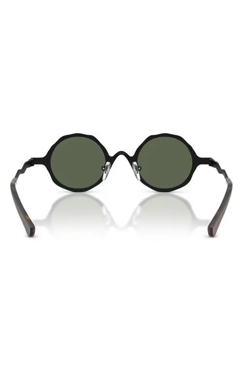 Emporio Armani 41mm Round Frame Sunglasses - Matte Black/dark Green