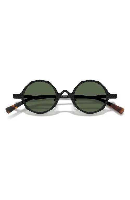 Emporio Armani 41mm Round Frame Sunglasses - Matte Black/dark Green