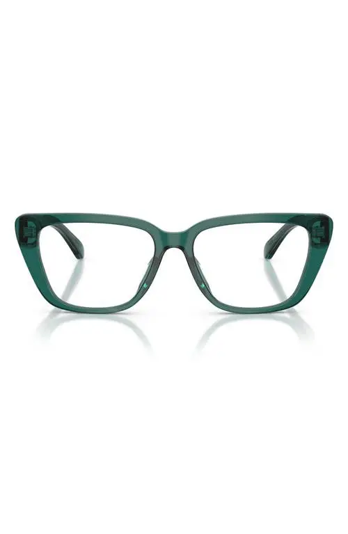 Emporio Armani 54mm Cat Eye Eyeglasses - Shiny Green/demo Lens