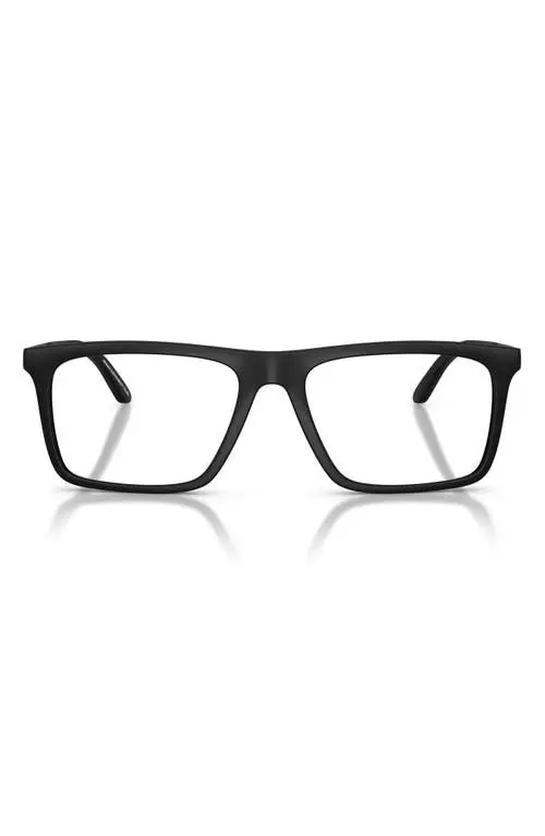 Emporio Armani 55mm Square Optical Glasses - Matte Black/demo Lens
