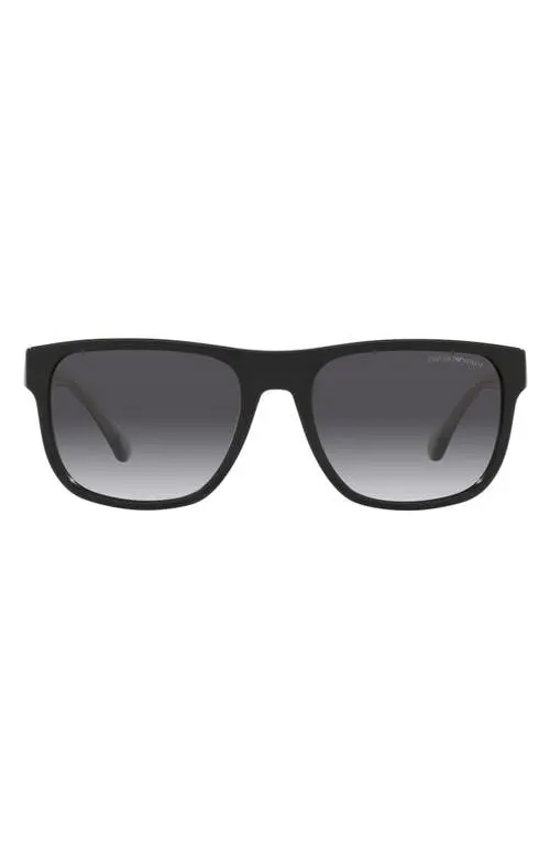 Emporio Armani 56mm Pillow Sunglasses - Black/gradient Grey