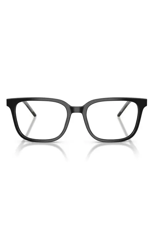 Emporio Armani 54mm Square Optical Glasses - Shiny Black/demo Lens