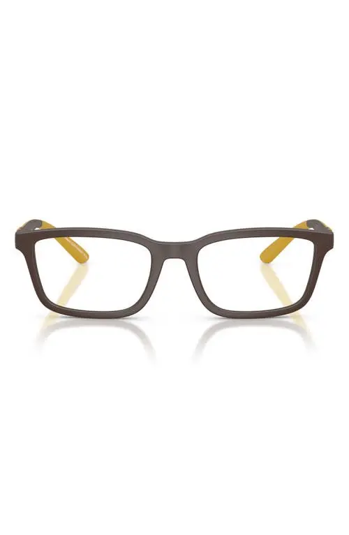 Emporio Armani 56mm Rectangle Eyeglasses - Matte Brown/demo Lens
