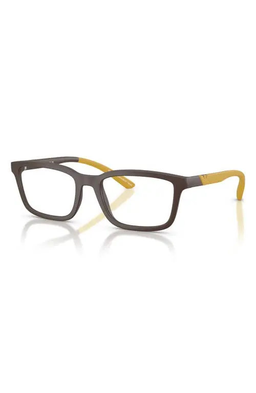 Emporio Armani 56mm Rectangle Eyeglasses - Matte Brown/demo Lens