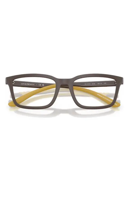 Emporio Armani 56mm Rectangle Eyeglasses - Matte Brown/demo Lens