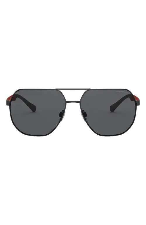 Emporio Armani 61mm Square Sunglasses - Matte Black/grey