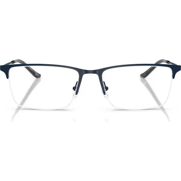 Emporio Armani 57mm Rectangle Optical Glasses - Matte Blue/demo Lens