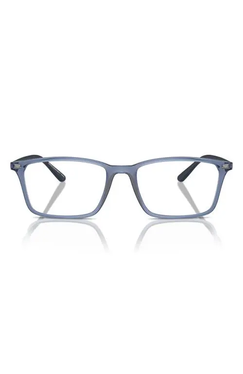 Emporio Armani 55mm Rectangle Eyeglasses - Shiny Blue/demo Lens