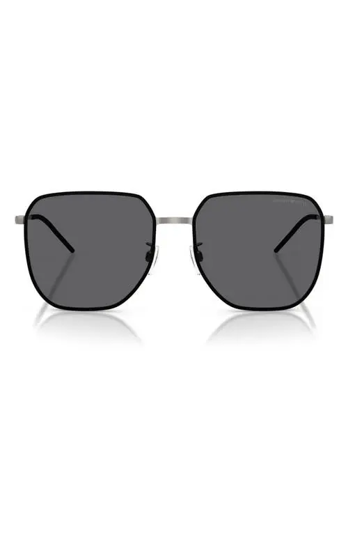Emporio Armani 60mm Polarized Square Sunglasses - Matte Gunmetal/polar Grey