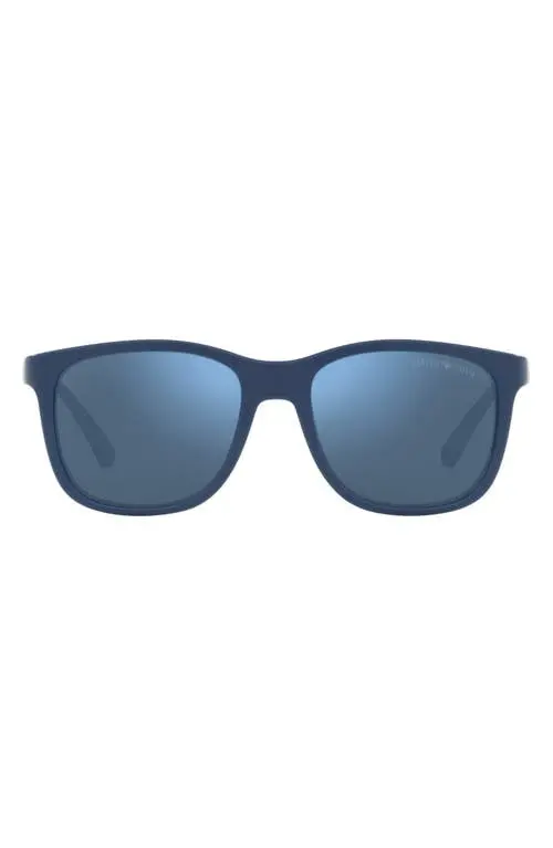 Emporio Armani 49mm Pillow Sunglasses - Blue/dark Blue Mirror Blue