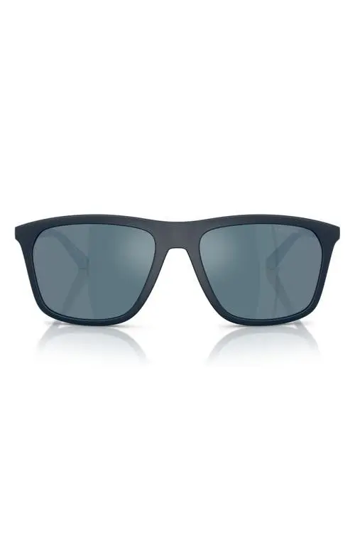 Emporio Armani 57mm Square Sunglasses - Dark Blue/grey Blue External