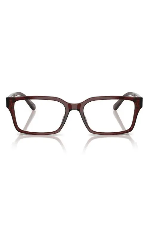 Emporio Armani 55mm Rectangle Eyeglasses - Transparent Brown/demo Lens