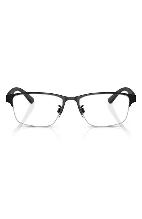 Emporio Armani 56mm Pillow Optical Glasses - Matte Black/demo Lens