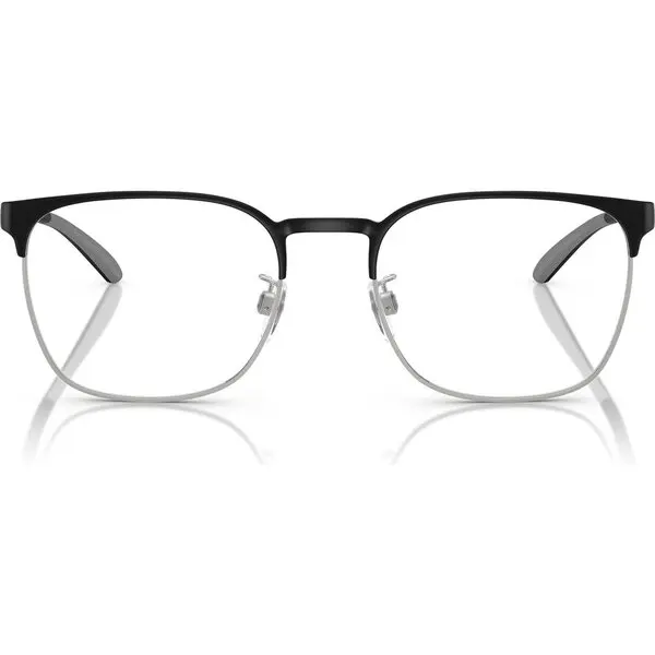 Emporio Armani 55mm Pillow Optical Glasses - Black/silver/demo Lens