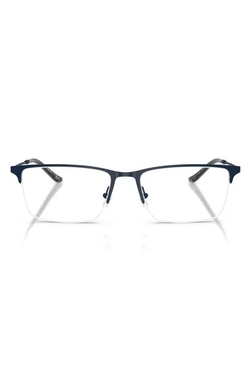 Emporio Armani 55mm Rectangle Optical Glasses - Matte Blue/demo Lens