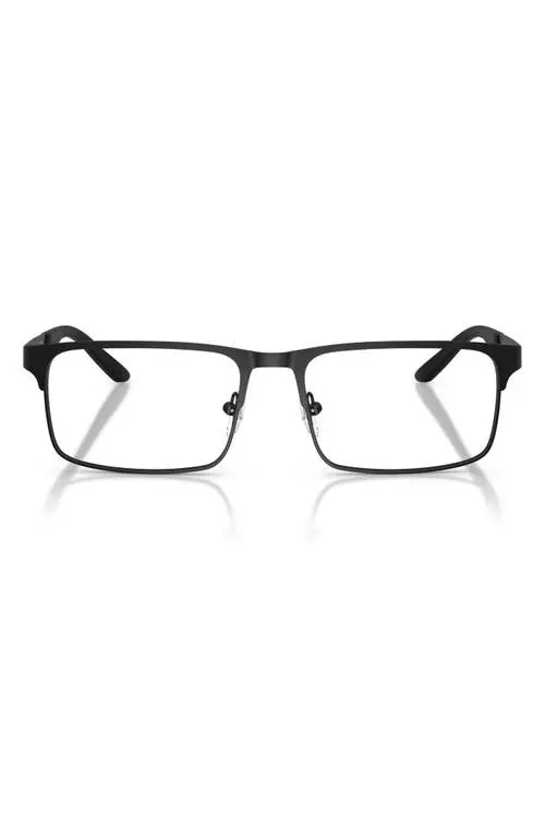 Emporio Armani 55mm Rectangle Optical Glasses - Matte Black/demo Lens