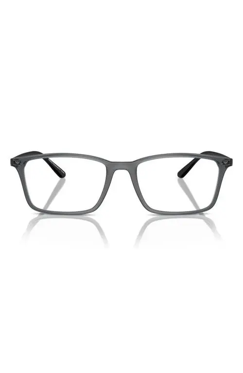 Emporio Armani 55mm Rectangle Eyeglasses - Shiny Black/demo Lens