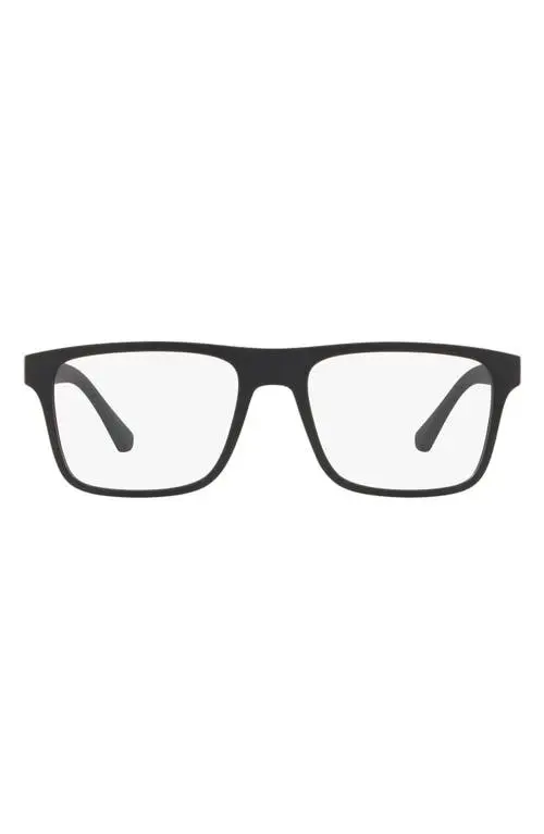 Emporio Armani 52mm Rectangle Eyeglasses - Matte Black/clear