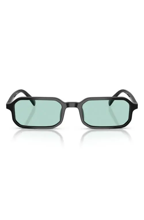 Emporio Armani 54mm Rectangle Sunglasses - Shiny Black/light Azure