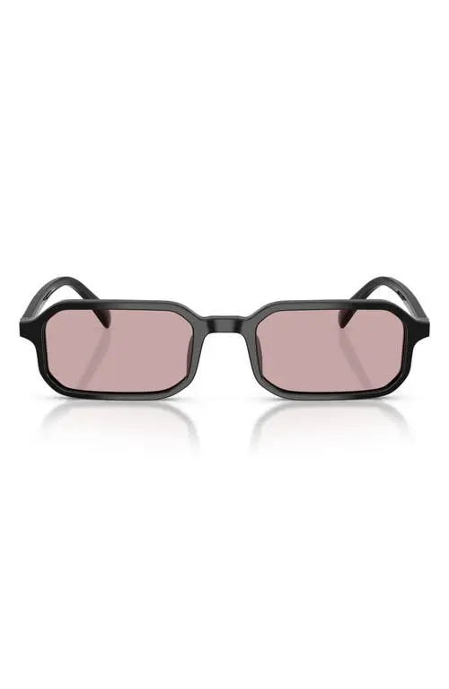 Emporio Armani 54mm Rectangle Sunglasses - Shiny Black/pink
