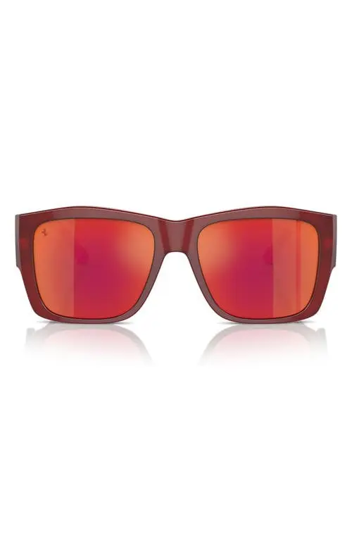 SCUDERIA FERRARI 56mm Square Sunglasses - Red/red