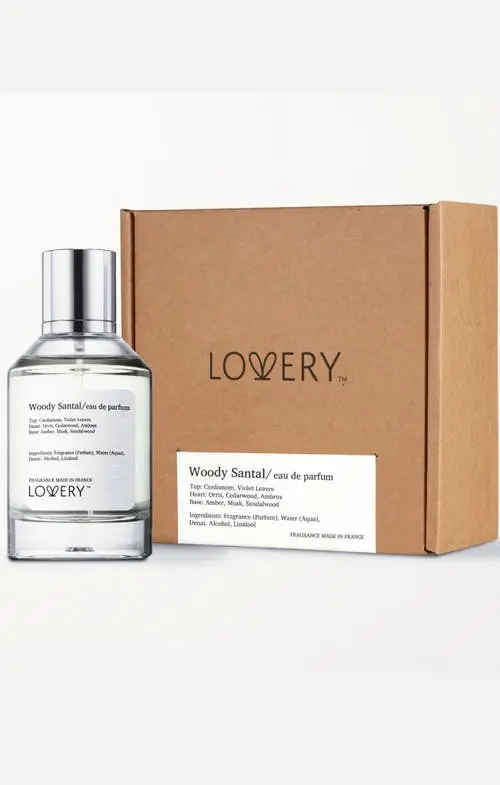 LOVERY Woody Santal Eau De Parfum, Made In France - Silver/ White/ Cream/ Black