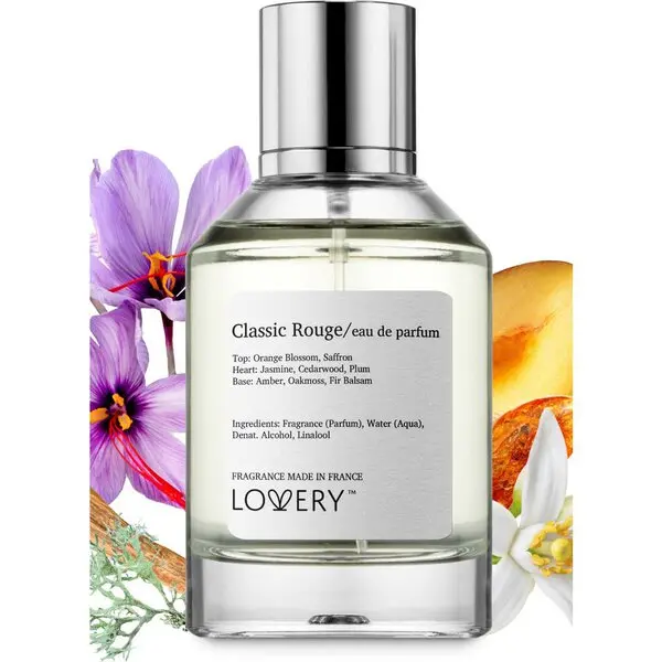 LOVERY Classic Rouge Eau De Parfum, Made In France - Silver/ White/ Cream/ Black