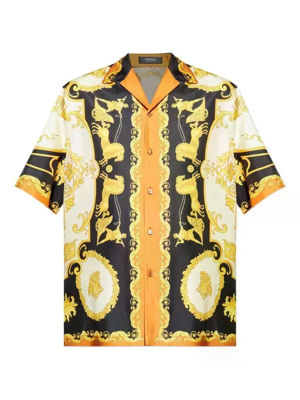 Versace Printed Silk Shirt - Black