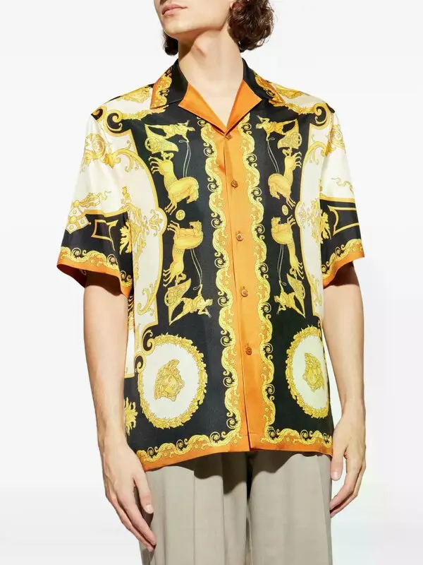 Versace Printed Silk Shirt - Black