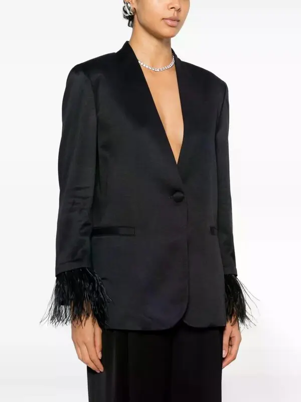 Montedoro Feather-trim Blazer - Blue