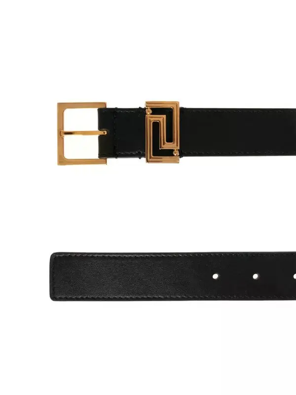 Versace Greca Goddess Leather Belt - Black