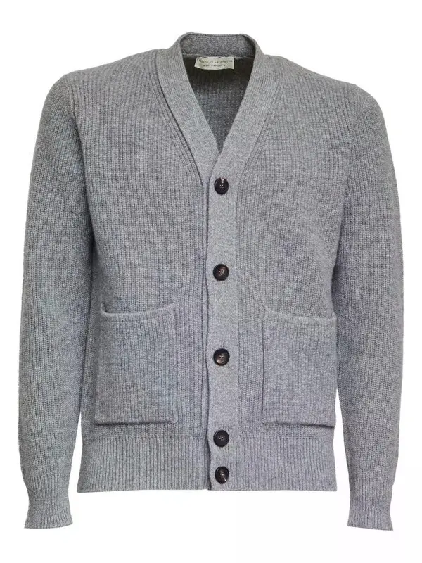 FILIPPO DE LAURENTIIS Front-pockets Ribbed-knit Cardigan