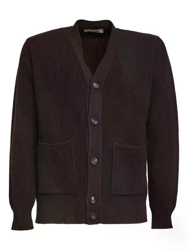 FILIPPO DE LAURENTIIS Ribbed Knit V-neck Cardigan