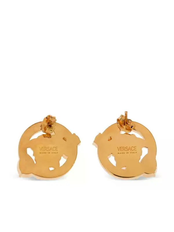 Versace Medusa Head Motif Embellished Earrings