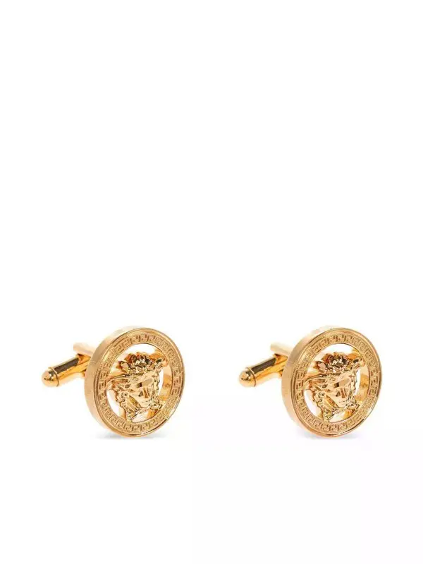 Versace Medusa Head-motif Round-shape Cufflinks - Gold