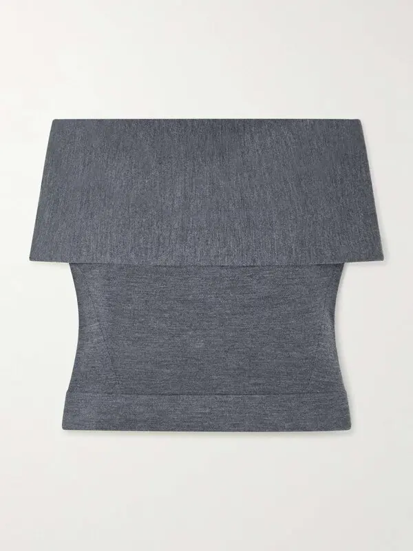 Simkhai Callahan Cropped Off-the-shoulder Wool Top