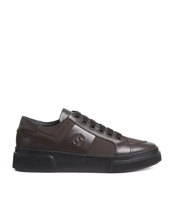 Giorgio Armani Leather Logo Sneakers