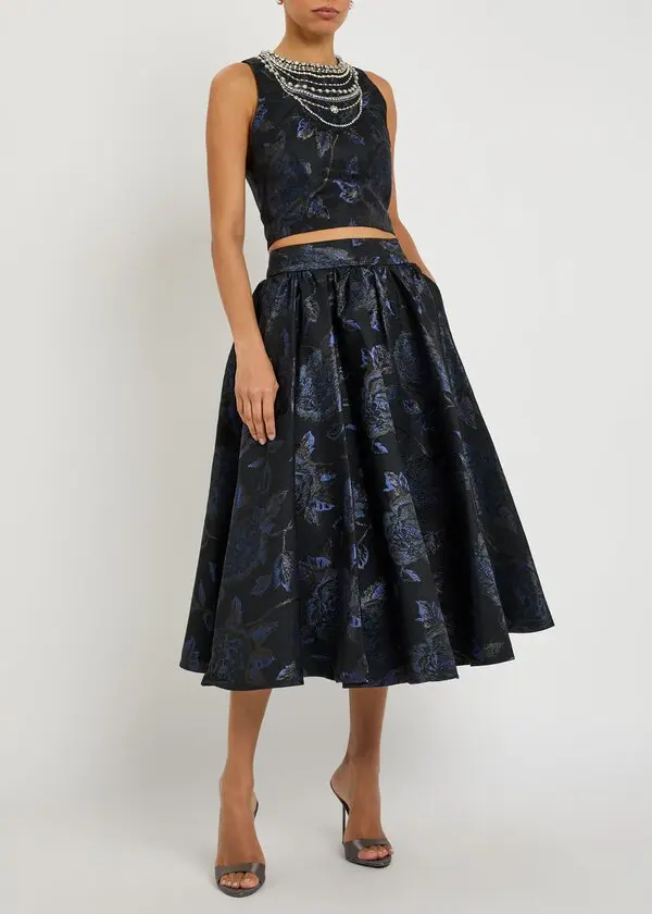 Alice + Olivia Cherra Embellished Woven Crop Top