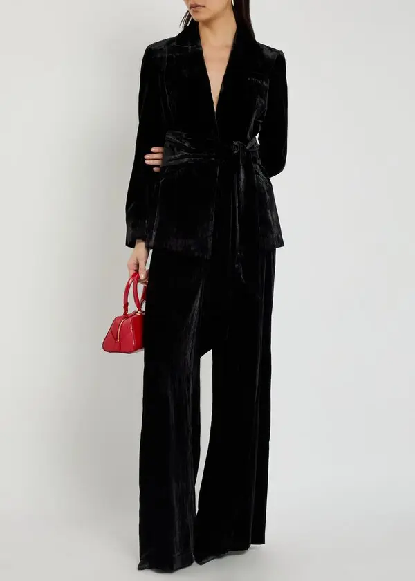 Veronica Beard Issel Belted Velour Jacket