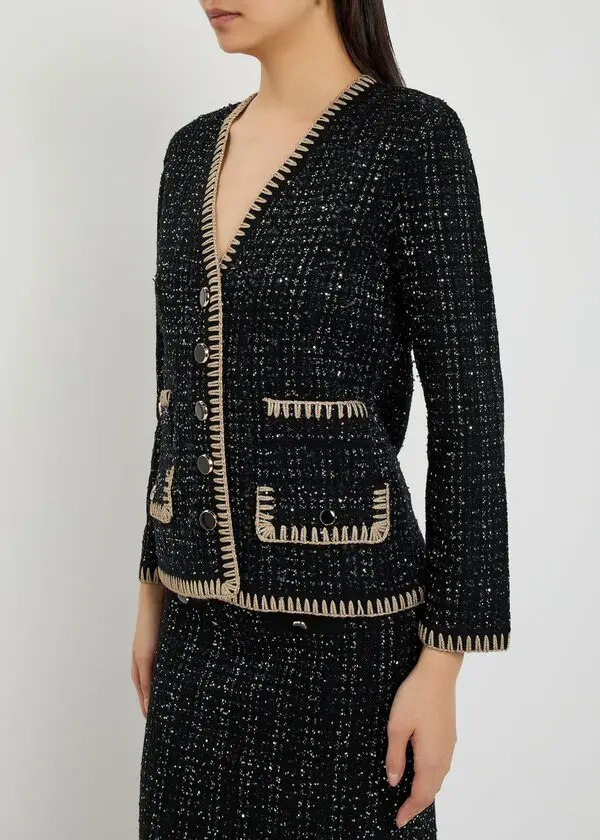 Veronica Beard Sequin-embellished Knit Jacket