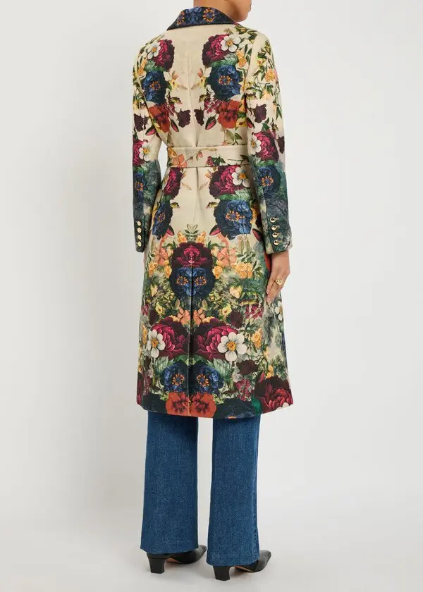 Alice + Olivia Joelle Floral-print Belted Coat - Multicoloured
