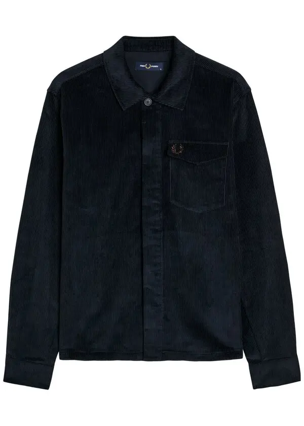 Fred Perry Logo-embroidered Corduroy Overshirt