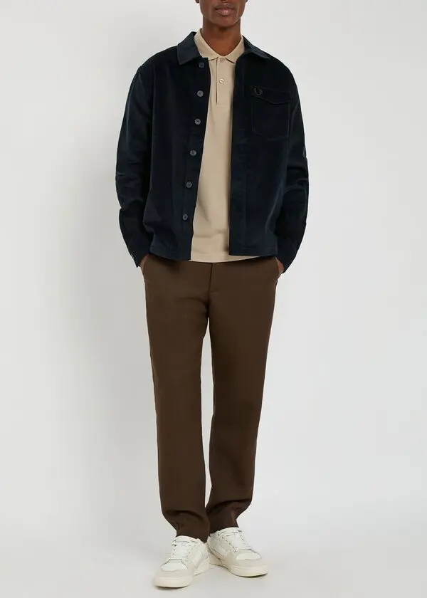 Fred Perry Logo-embroidered Corduroy Overshirt