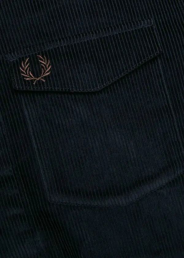 Fred Perry Logo-embroidered Corduroy Overshirt