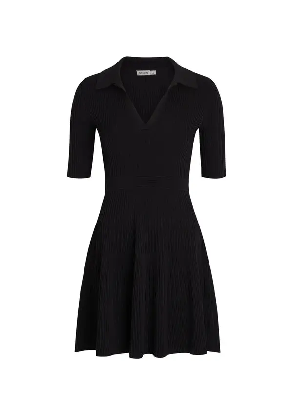 Simkhai Ribbed Knit Mini Polo Dress