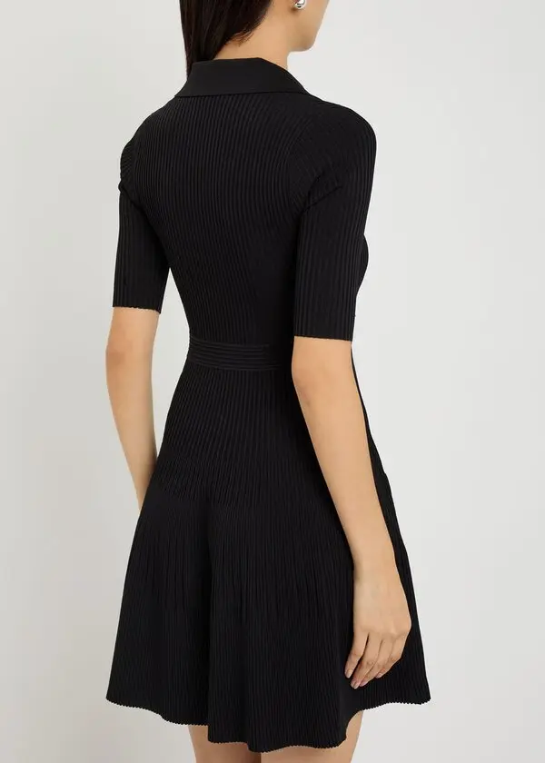 Simkhai Ribbed Knit Mini Polo Dress